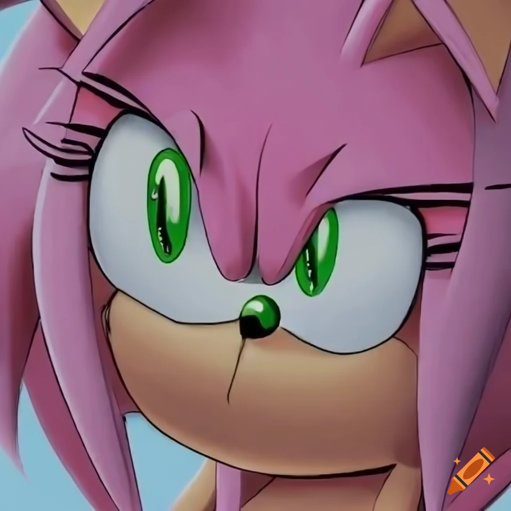 Amy rose looking angry on Craiyon