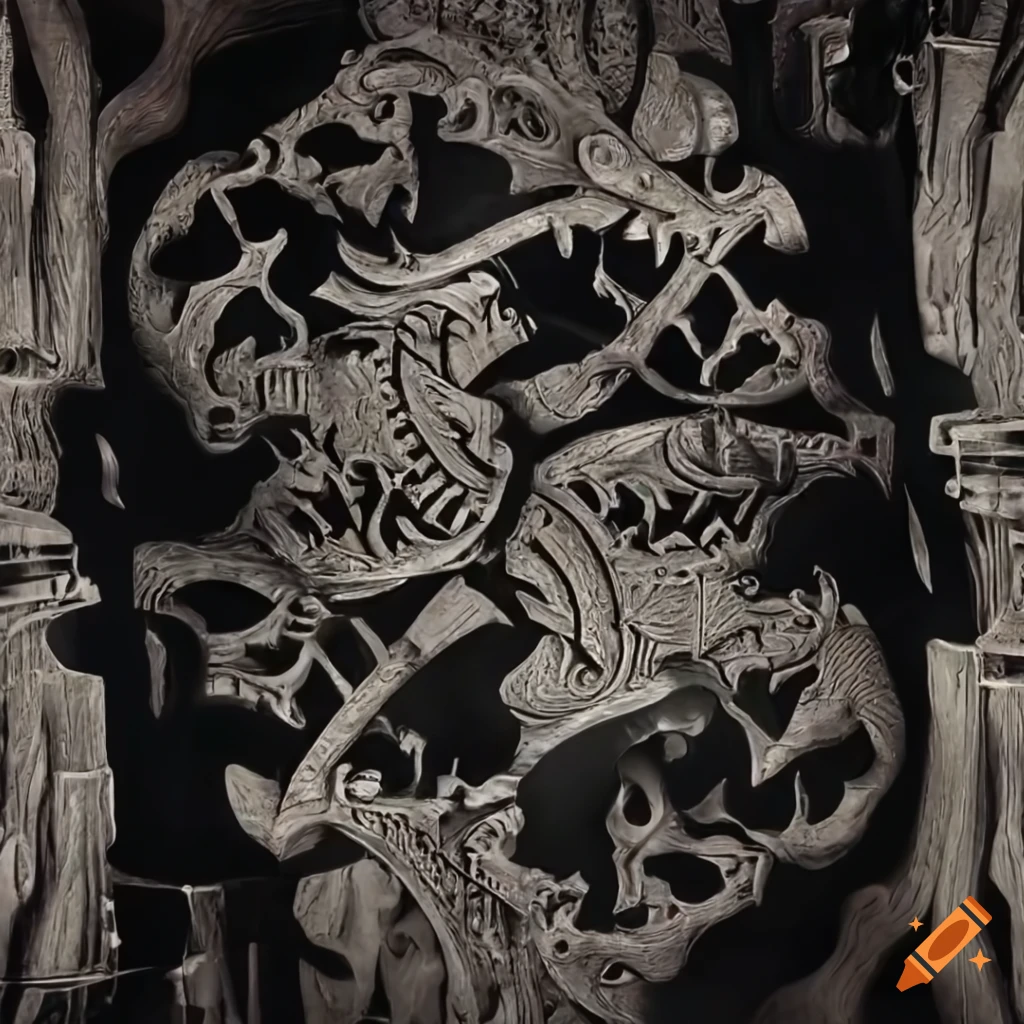 Steel sculptural mc escher labyrinth in 4k resolution on Craiyon