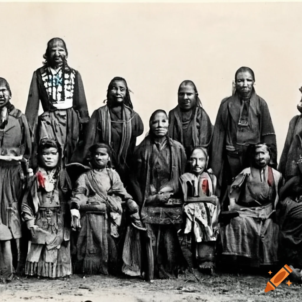 Lakota scouts on a food hunting journey under a white cloud on Craiyon