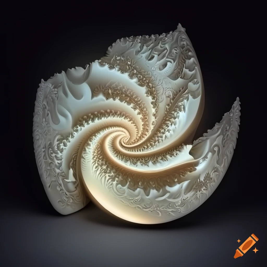 Intricately detailed fractal sculpture in 4K ultra HD quality on Craiyon