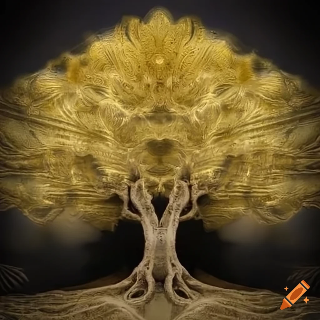 Golden tree with arms on Craiyon