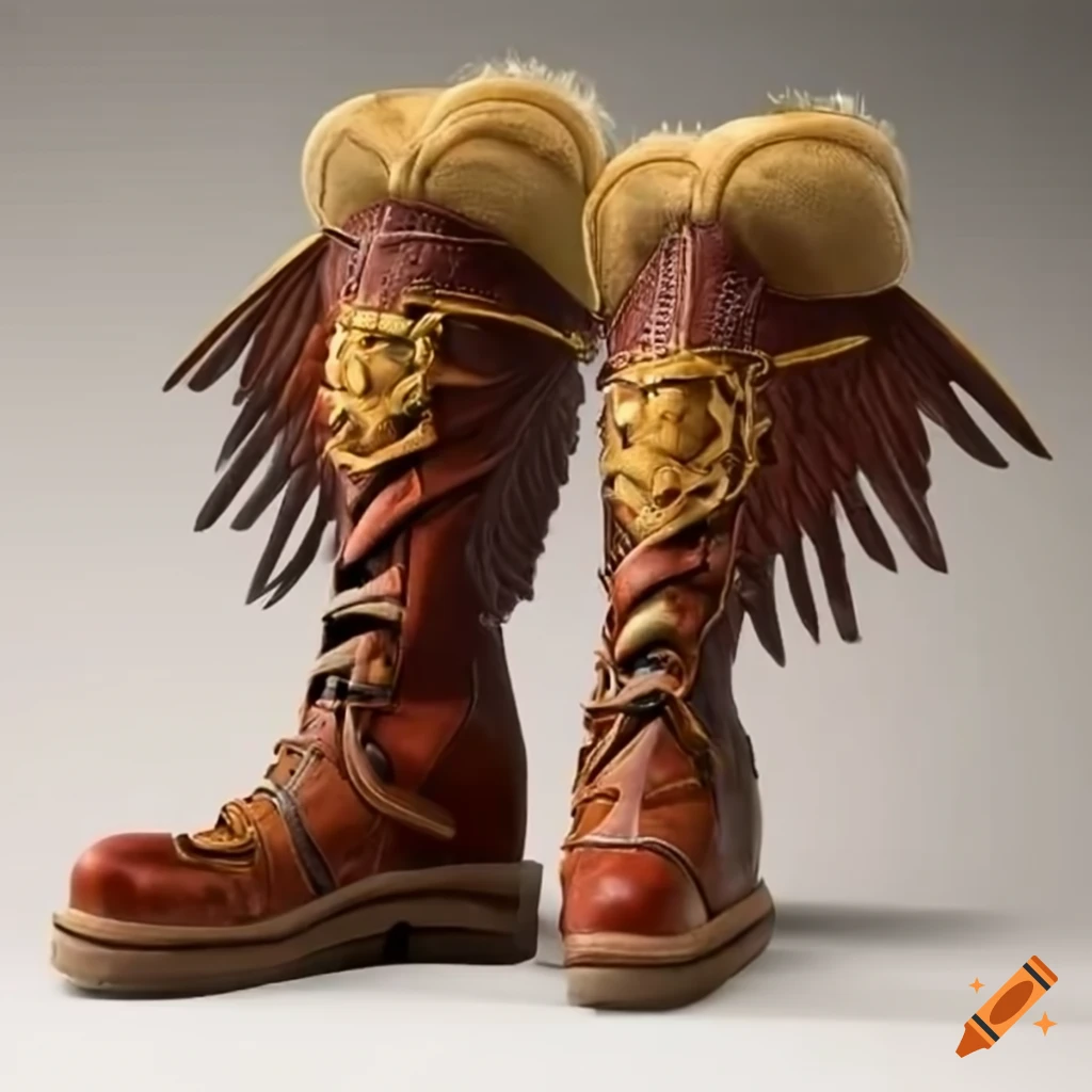Ancient boots with wings on Craiyon