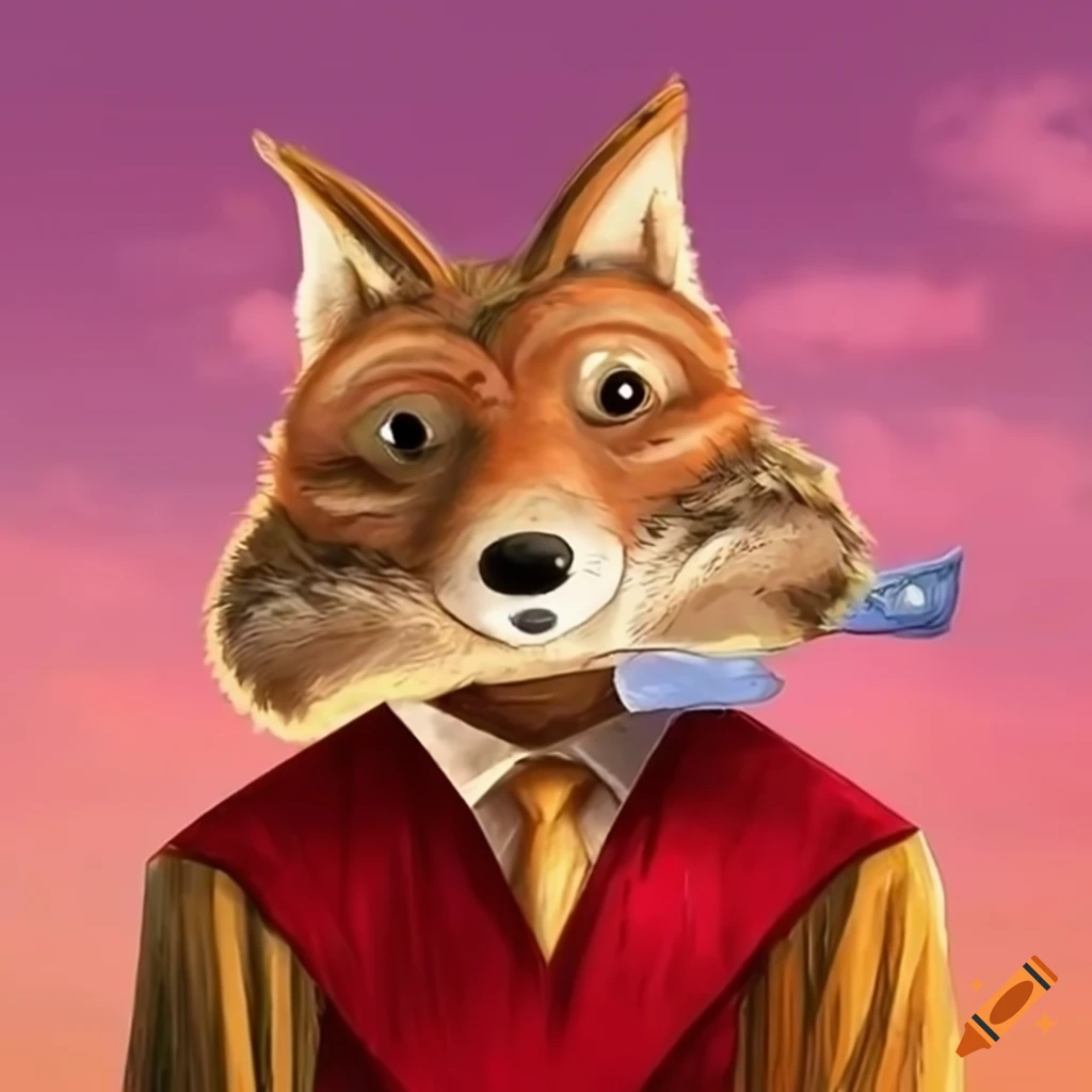 Unique graduation album cover with cartoonish coyote in academic attire ...
