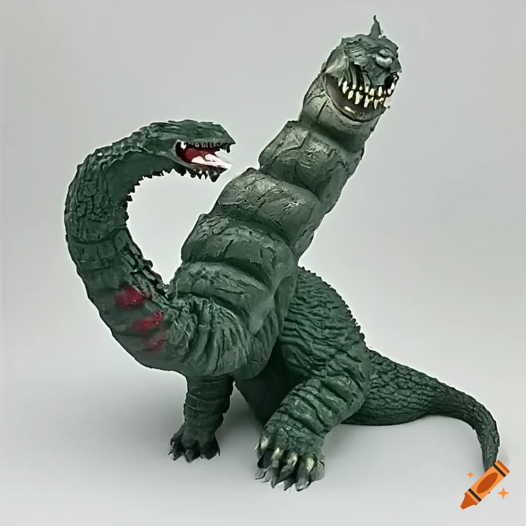 Illustration of a godzilla-like snake creature on Craiyon