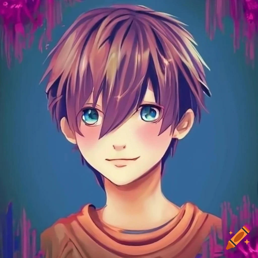 Adorable anime boy with cute round face on Craiyon