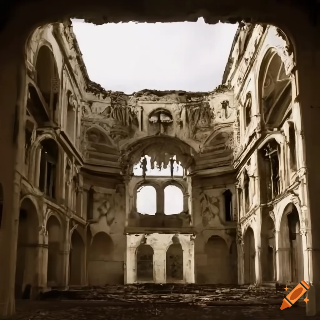 Destroyed palace in high quality on Craiyon
