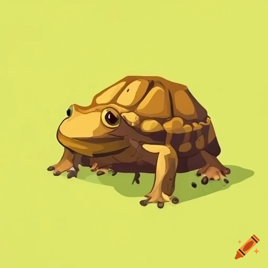 Vector art of a turtle-frog hybrid on Craiyon
