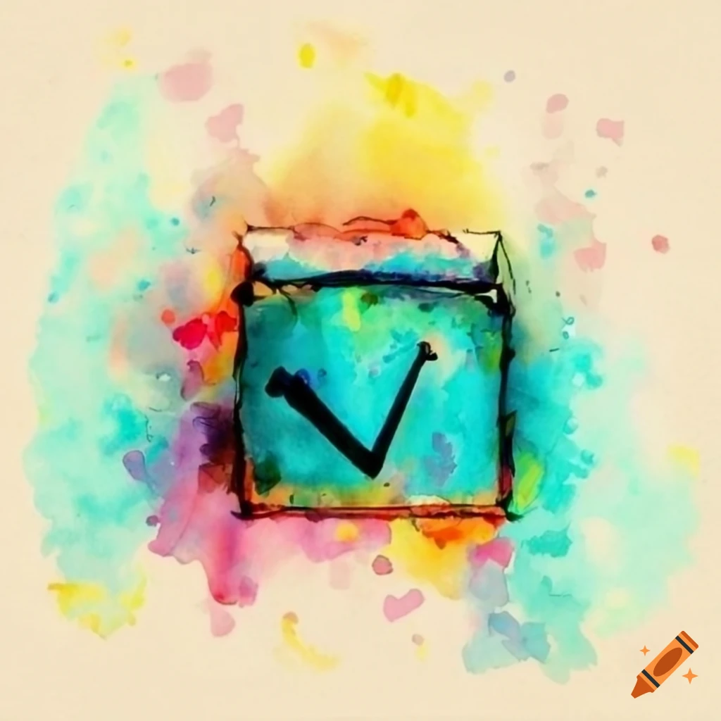 Tick box in watercolor on Craiyon