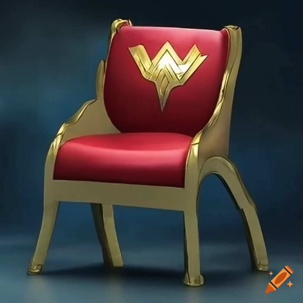 Dc comics justice league with an empty wonder woman chair on Craiyon