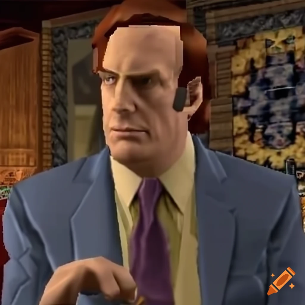 Nostalgic Saul Goodman on classic N64 graphics on Craiyon