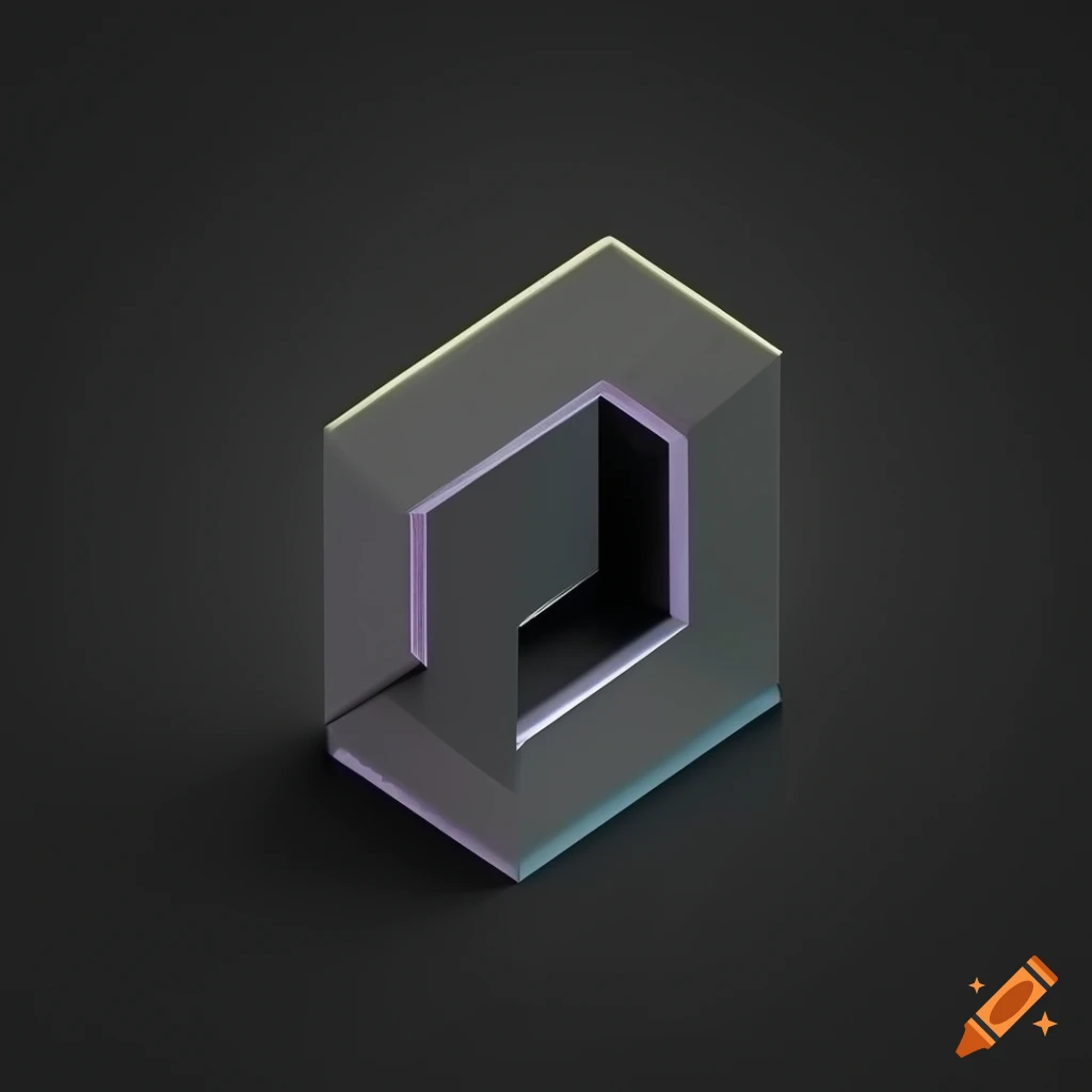 3D isometric logo with carbon fiber nanotube chassis on black ...