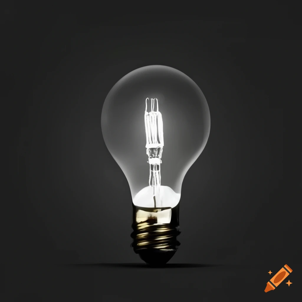 Black and white dull lightbulb on Craiyon