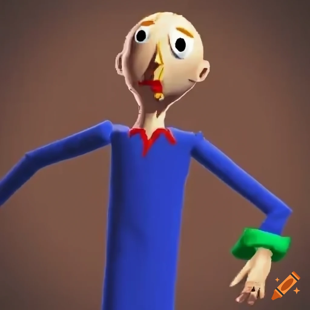 Baldis Basics character in glitchy and scary style on Craiyon