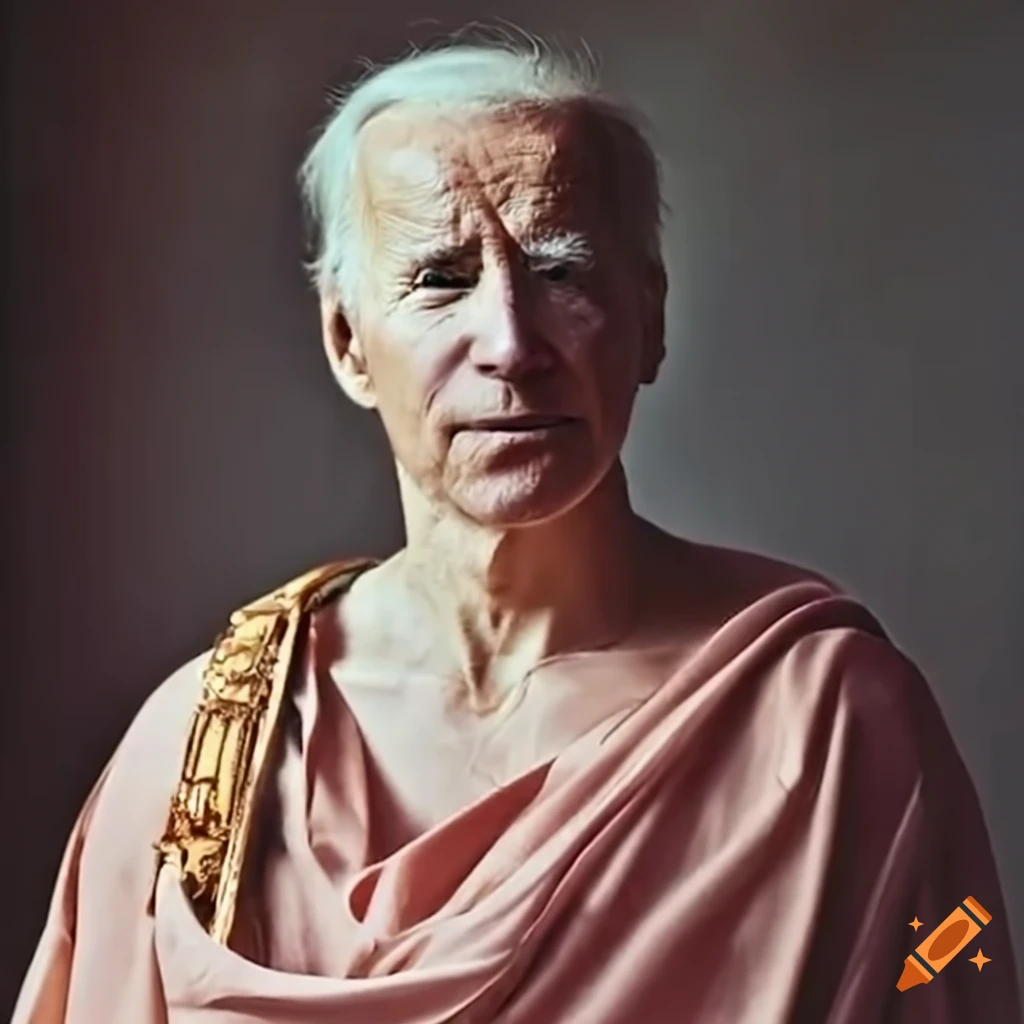 President joe biden in roman toga on Craiyon