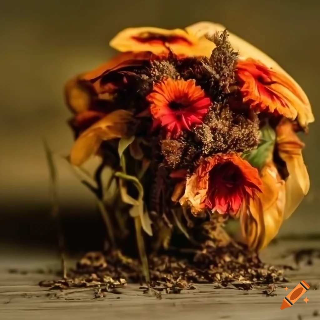 Withering bouquet of flowers on Craiyon