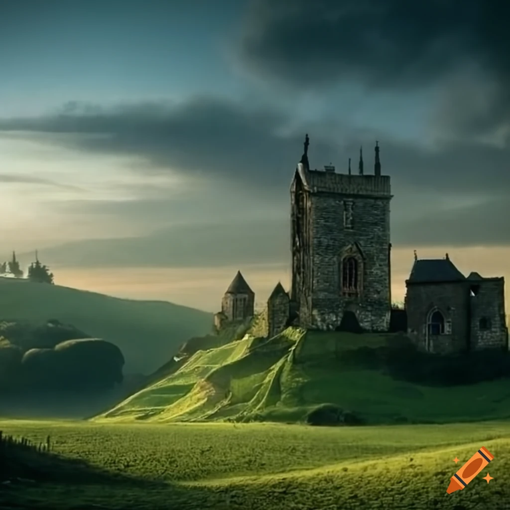 Medieval english landscape on Craiyon