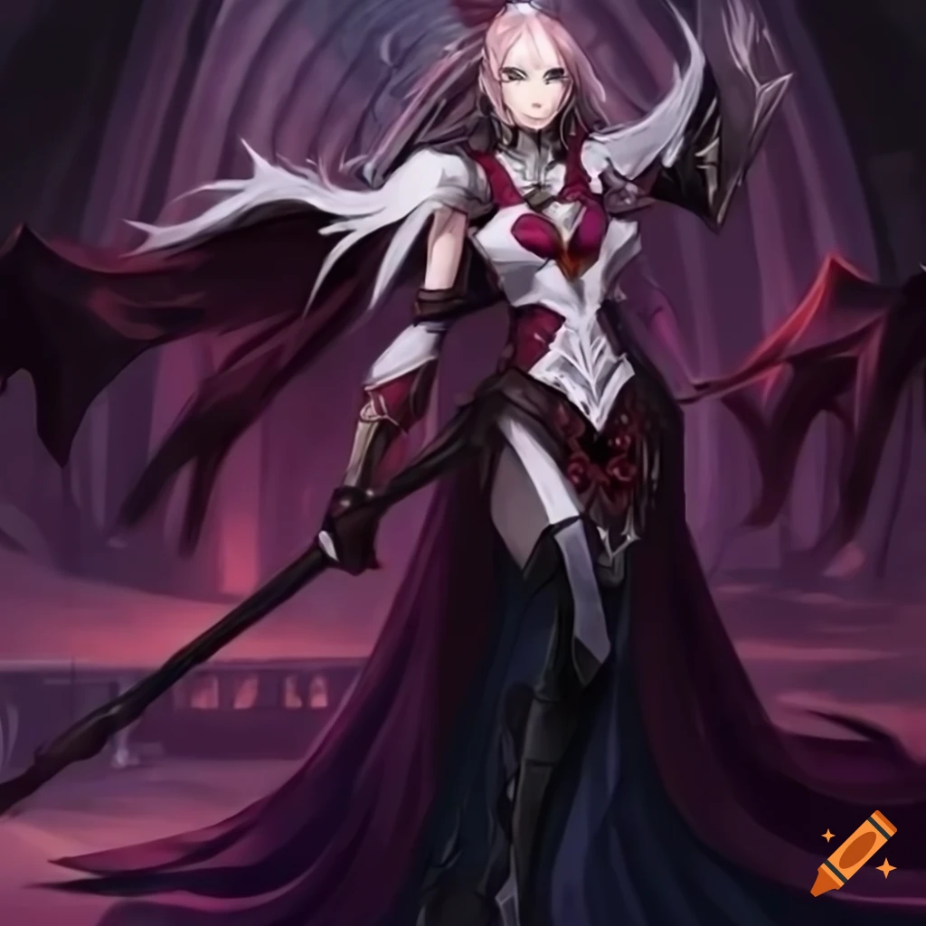 Anime tyrant queen with diamonds stars in dress, vampire cleric blood ...