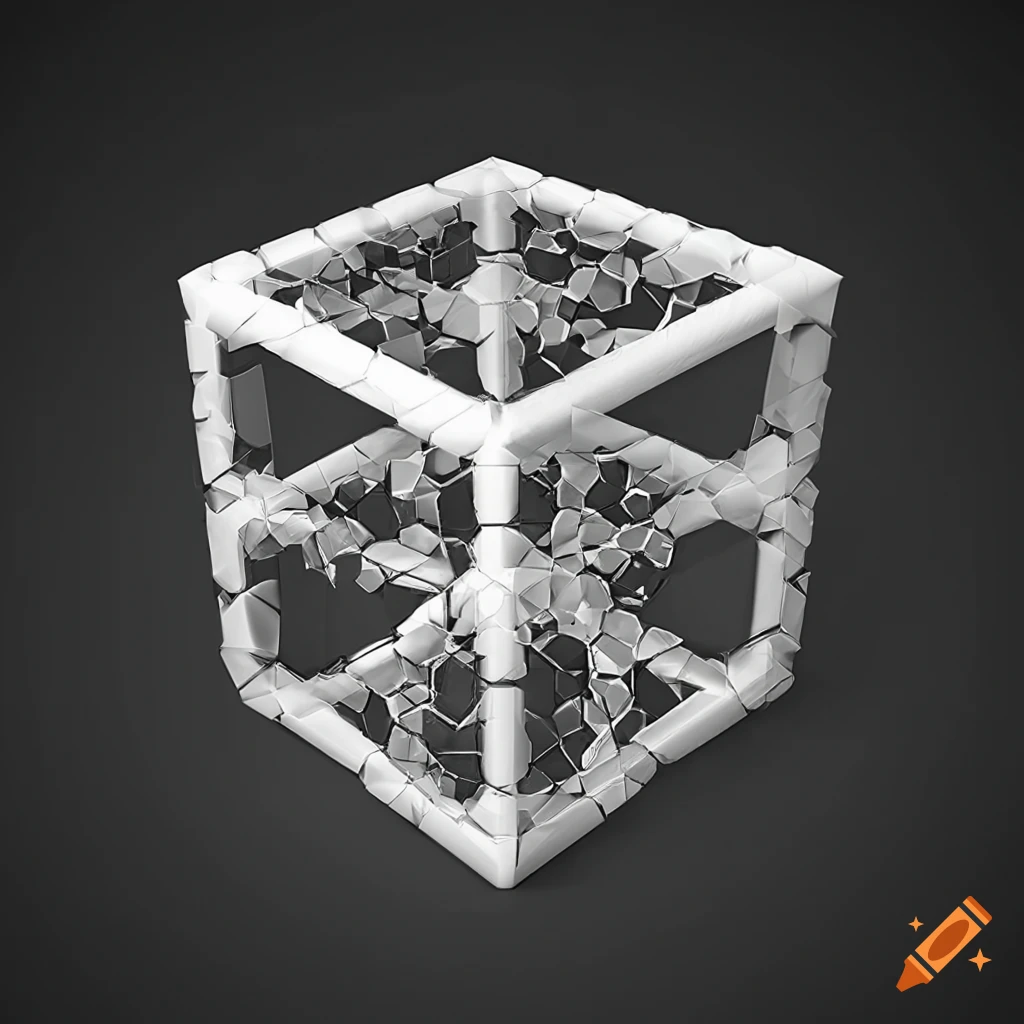 Complex 4d hypercube geometry on black background on Craiyon