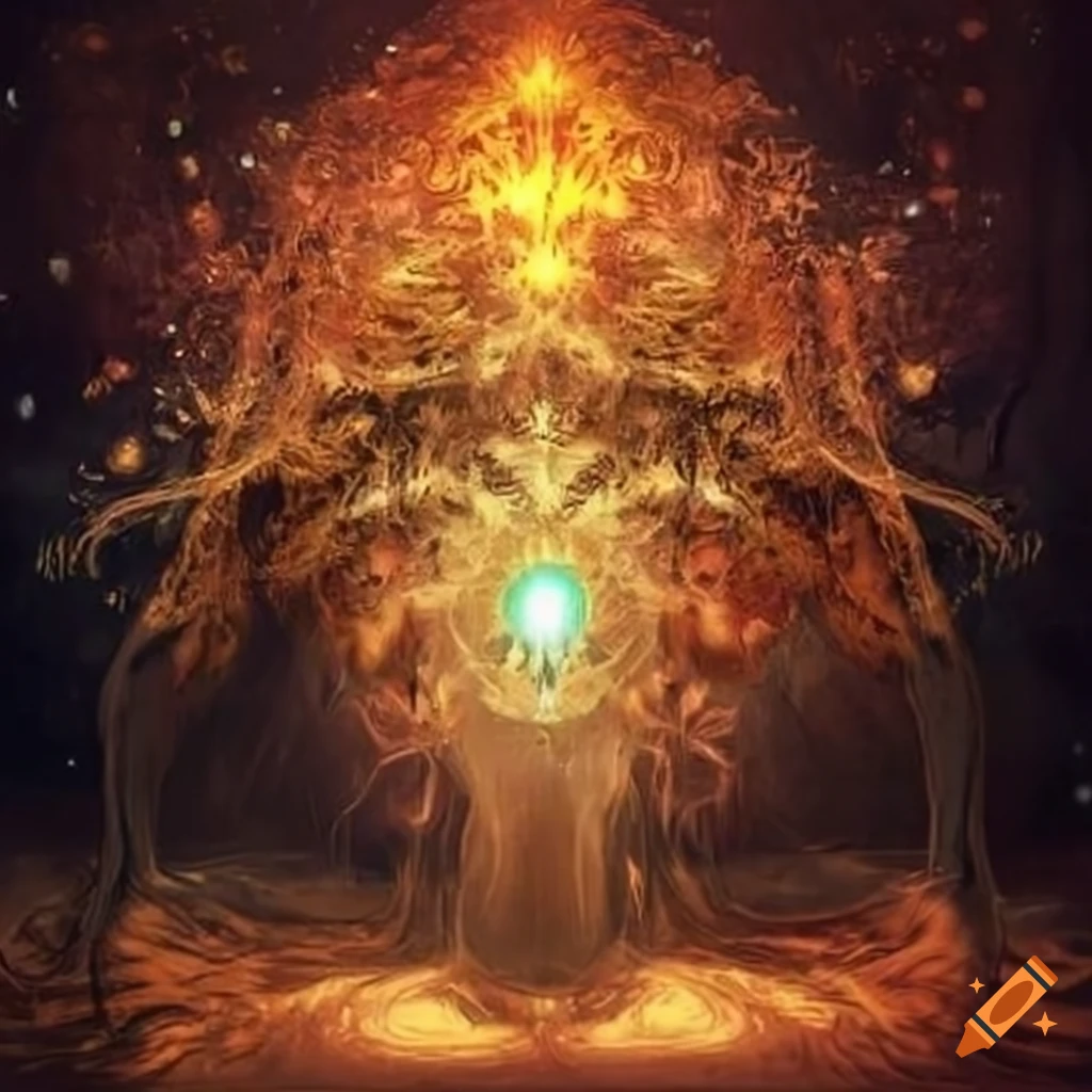 Garden of eden representing different planes of existence on Craiyon