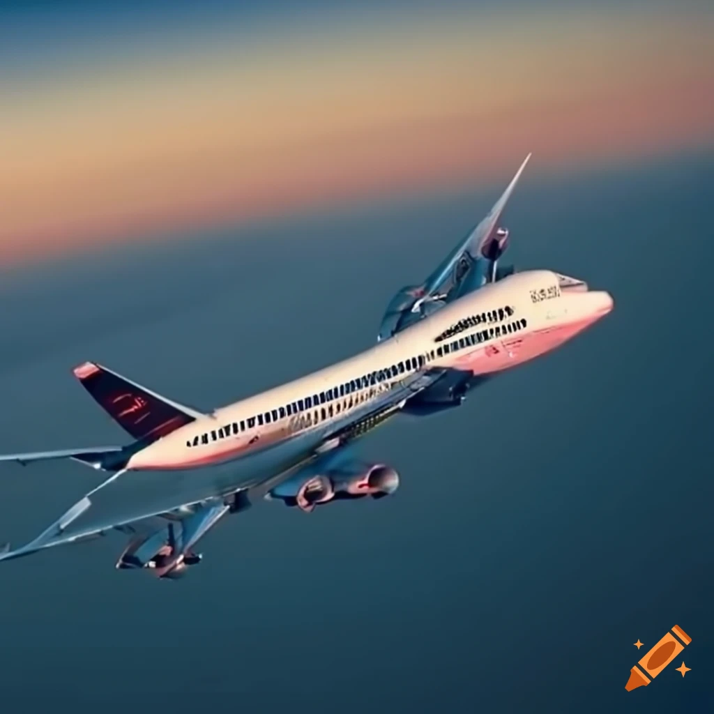 747 airplane flying in the sky on Craiyon