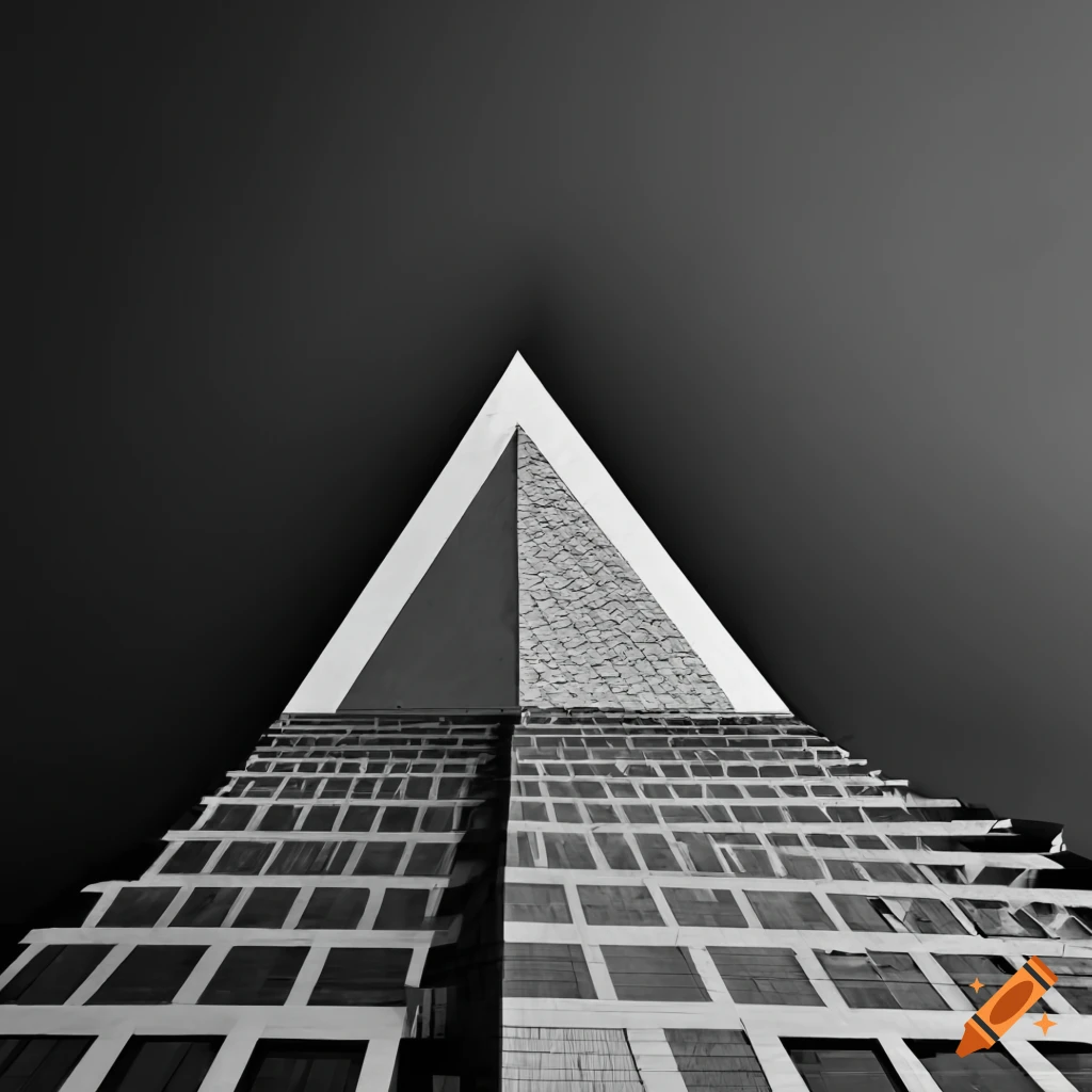Surreal black metallic building with Penrose triangles optical illusion ...