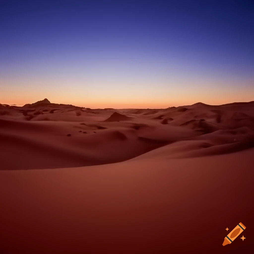 Desert landscape at dusk on Craiyon