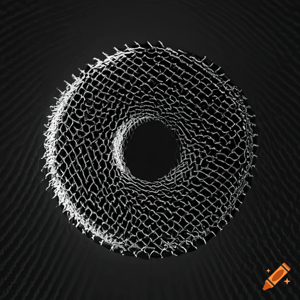 3d isometric double moebius logo on a black background on Craiyon