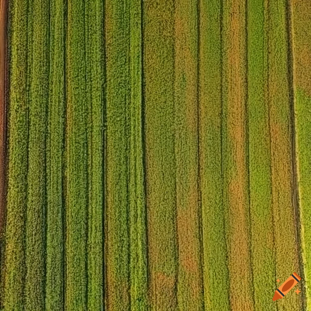 Top down aerial view of mixed farmland on Craiyon
