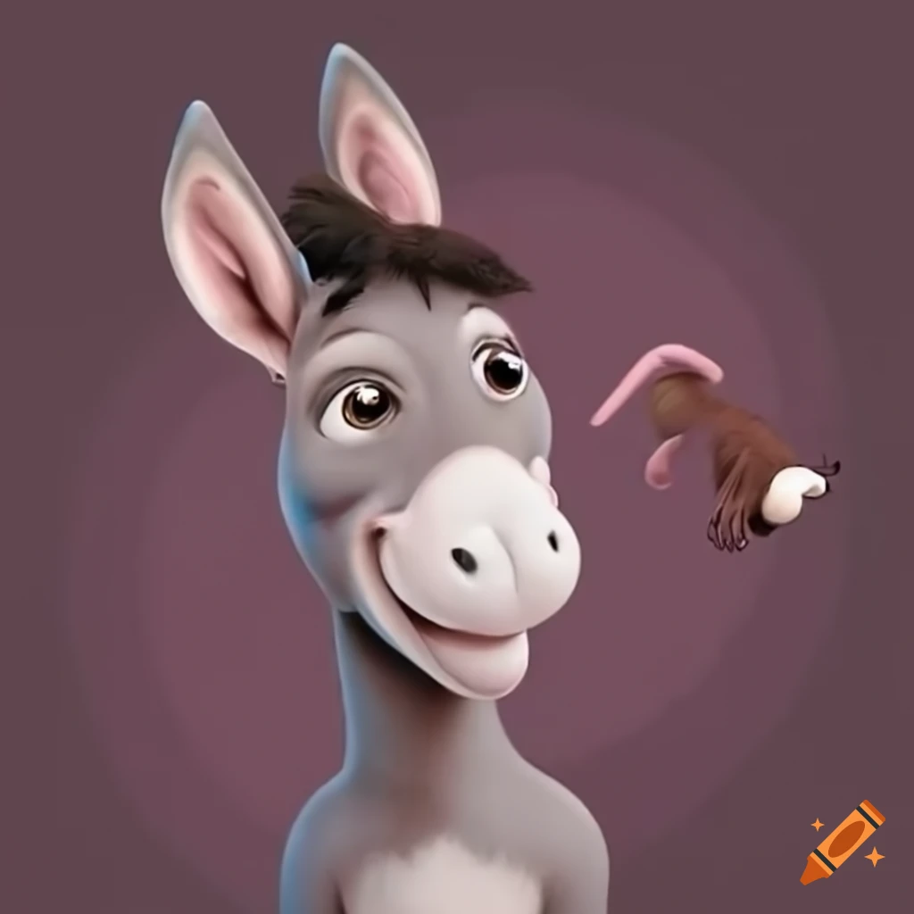 Cartoon of best friends, a donkey and a mouse on Craiyon