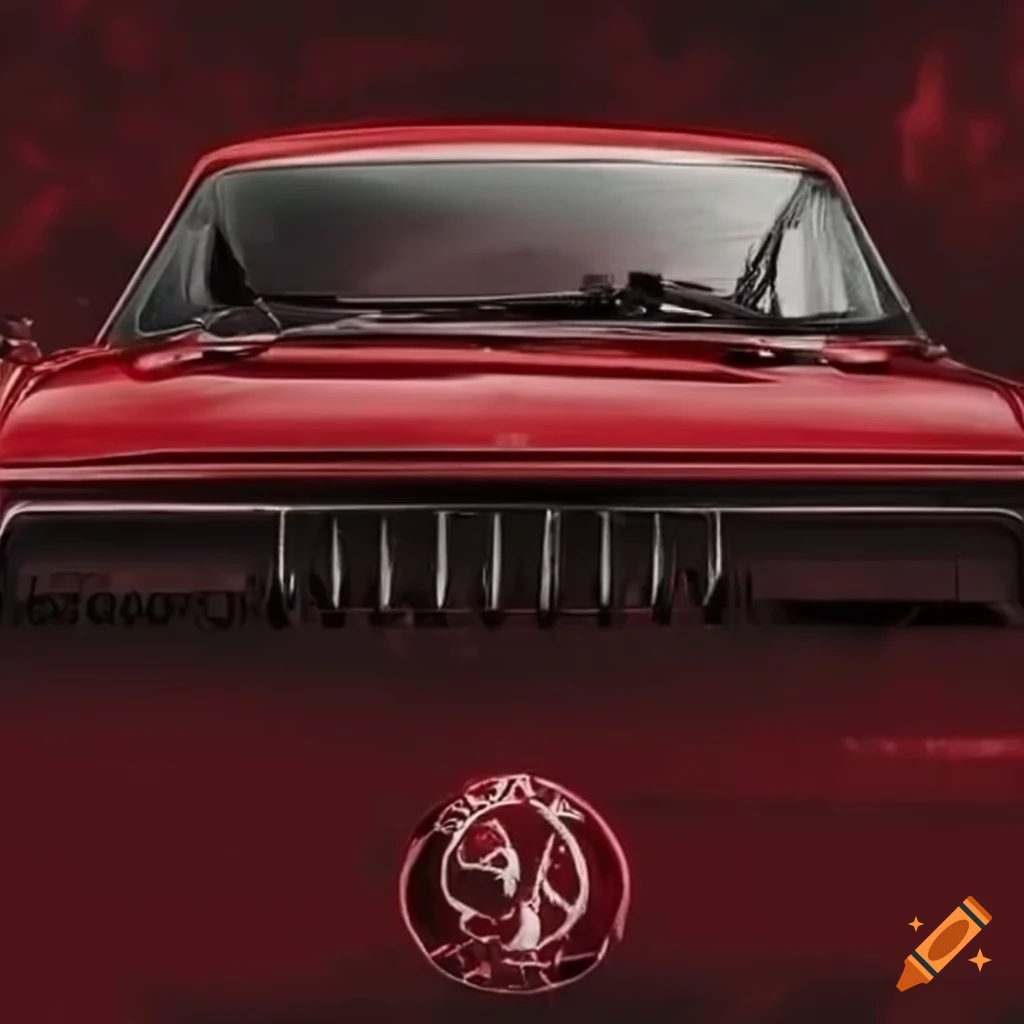 Red and black sons of anarchy logo car rental on Craiyon