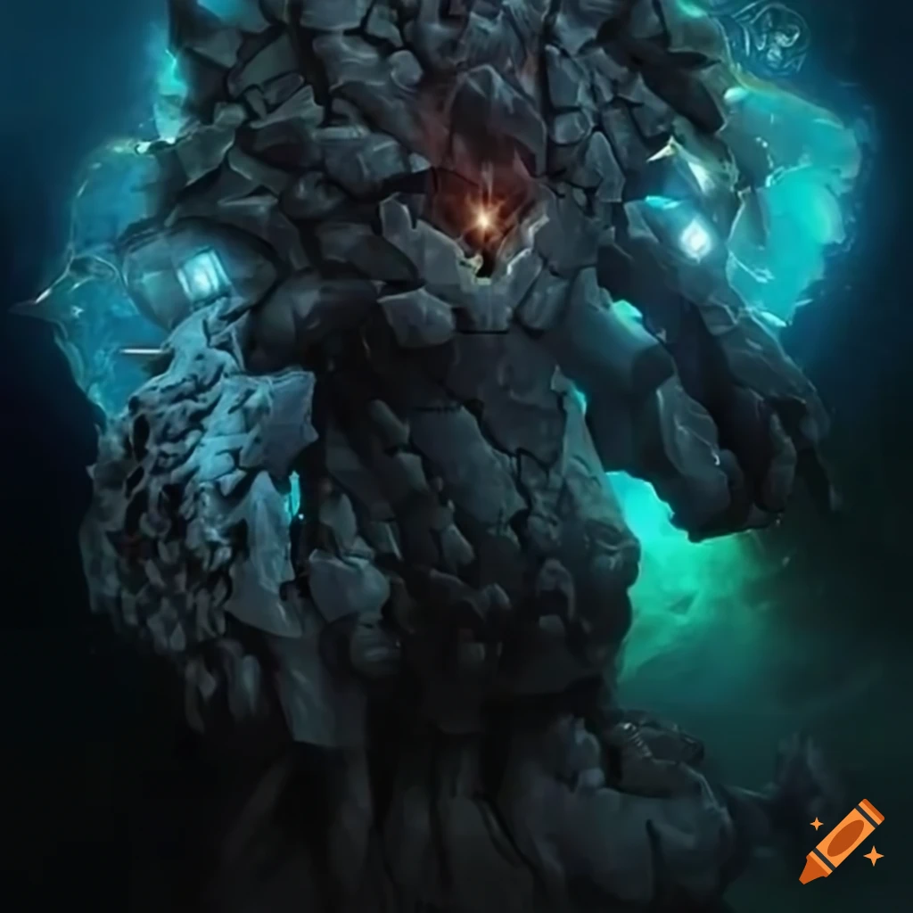 Massive cosmic golem sculpture on Craiyon