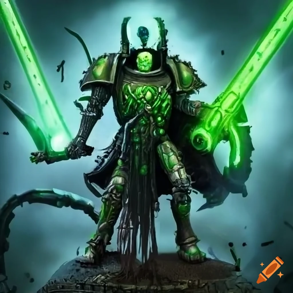 Intricately detailed Necron Lord sci-fi warlord on Craiyon