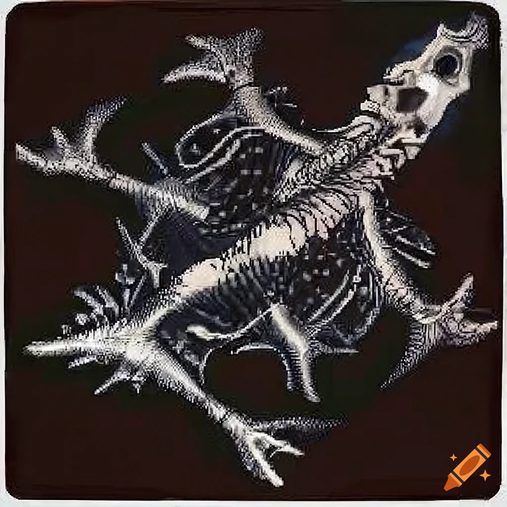 Mc escher's tiktaalik art in microsoft paint on Craiyon