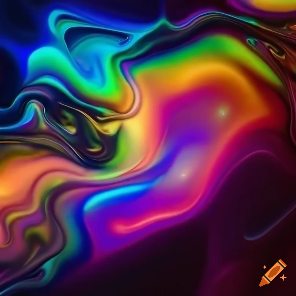 Iridescent liquid trickling on dark surface resembling diamonds in a galactic setting on Craiyon