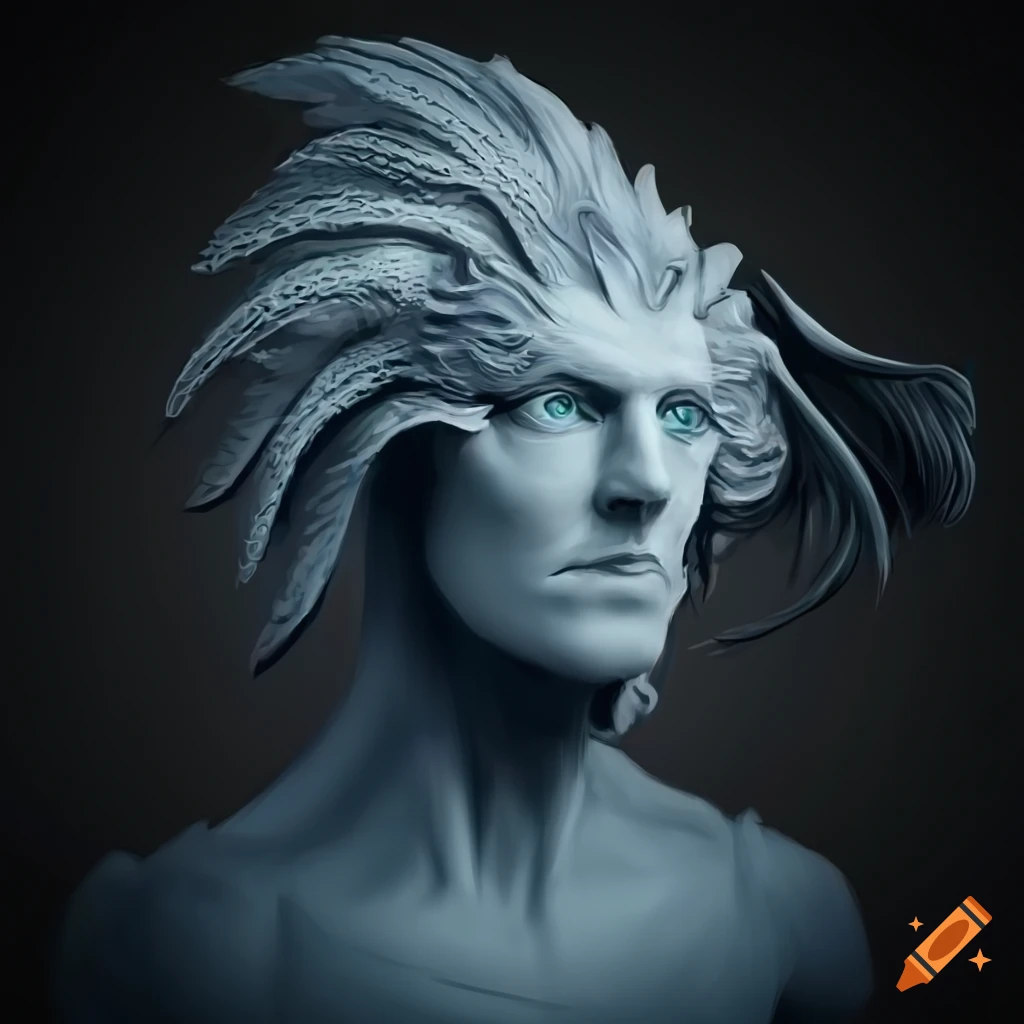 Stylized portrait of the mythical creature vis from ancient fantasy ...