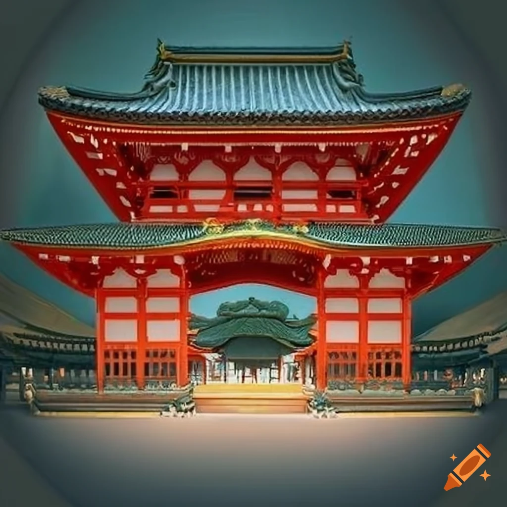 Japanese temple entrance on Craiyon