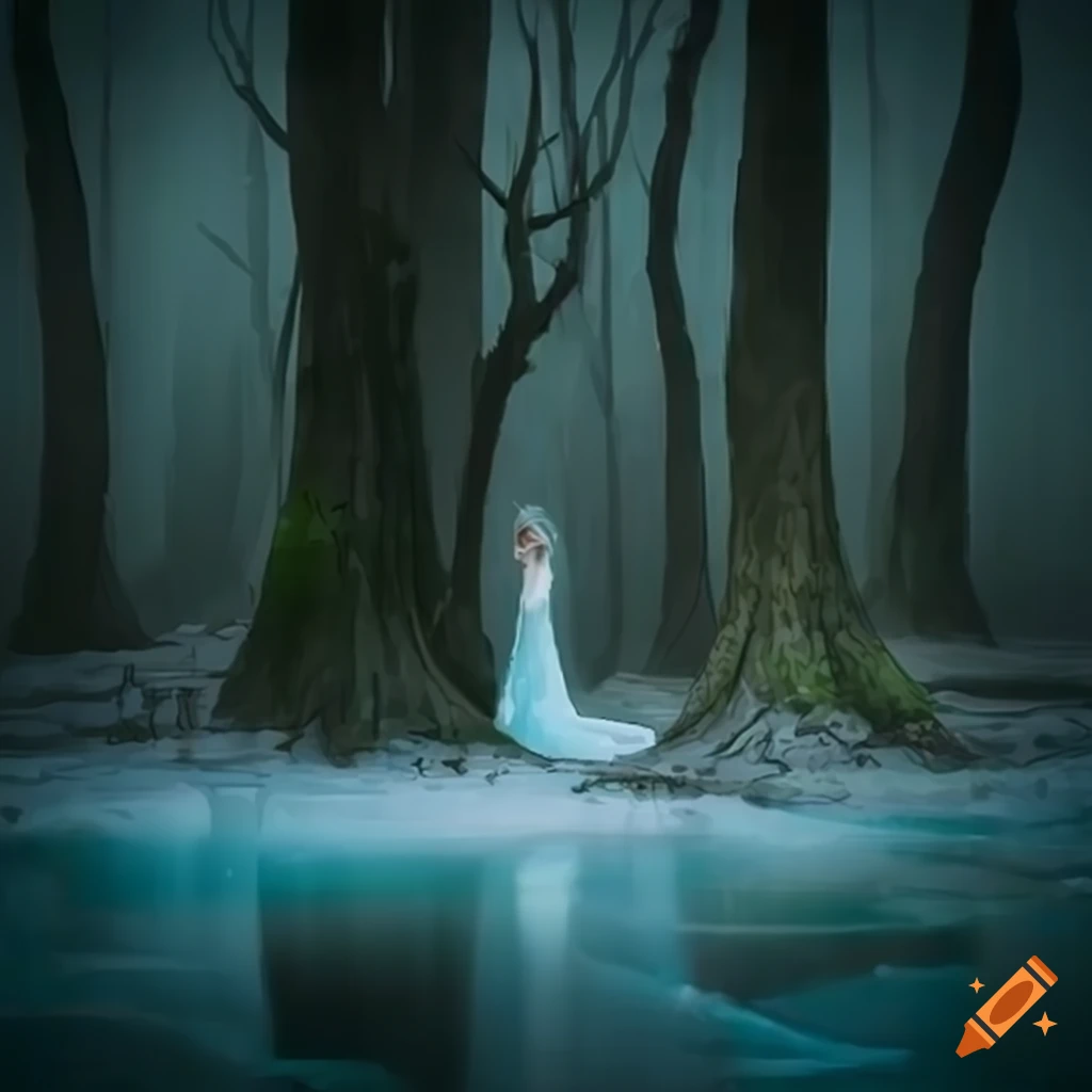 Siblings rilai and her red-headed sister controlling ice and water in a ...