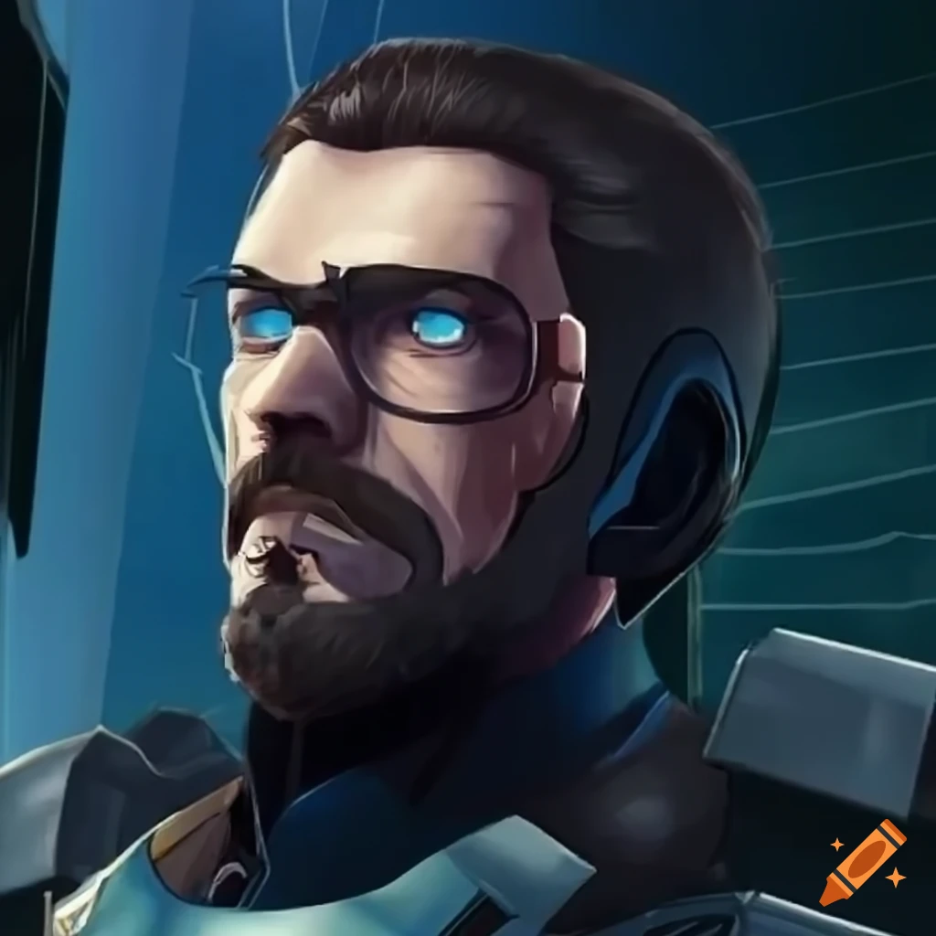 Gordon freeman on a ship on Craiyon