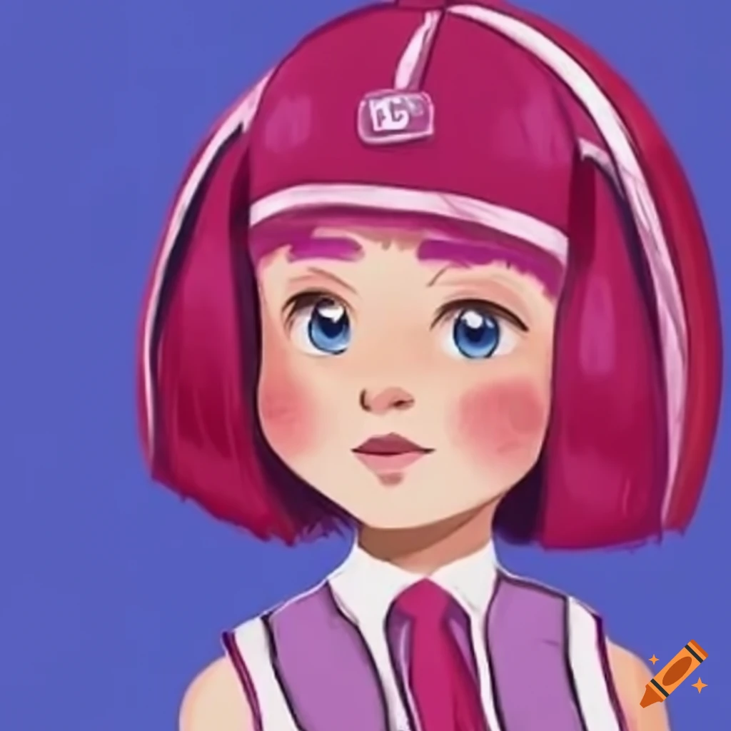 Anime child cosplaying as stephanie from lazytown on Craiyon