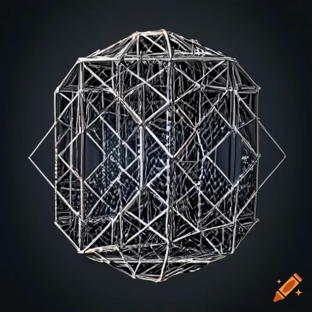 Hypercube in 4D with Carbon fiber nanotube chassis in Penrose geometric ...