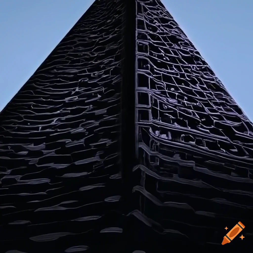 Penrose labyrinth optical illusion in surreal metallic building on Craiyon