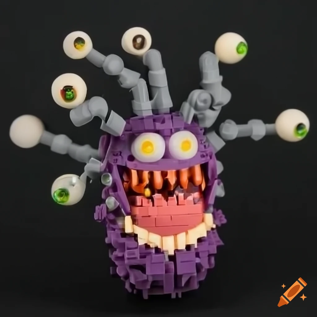 Lego beholder from dungeons and dragons on Craiyon