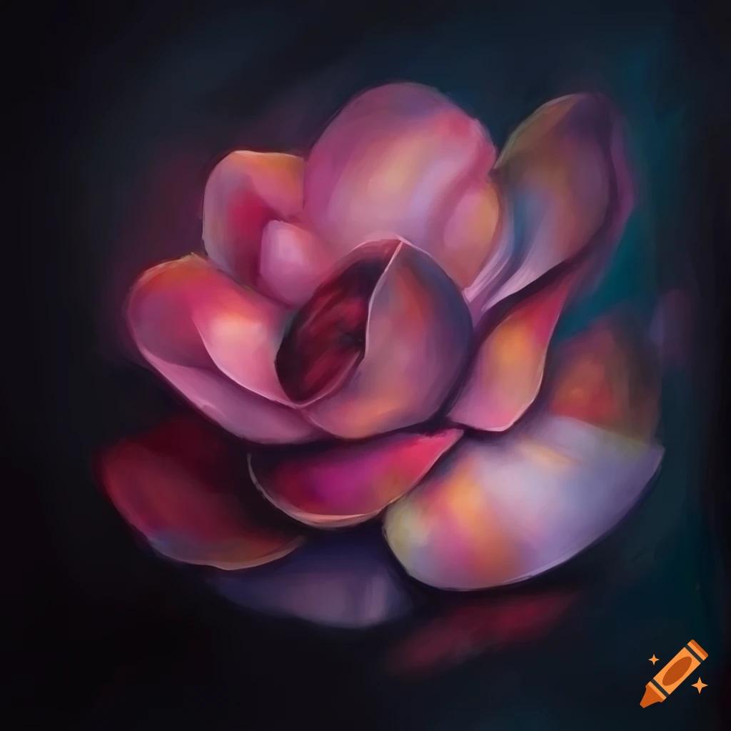 Non-realistic flowers painted in the dark on Craiyon