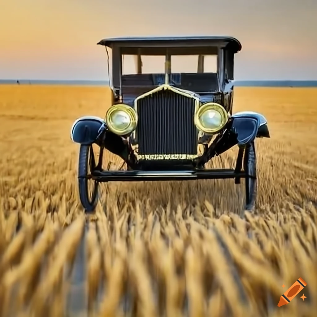 Vintage ford model t in a wheat field on Craiyon