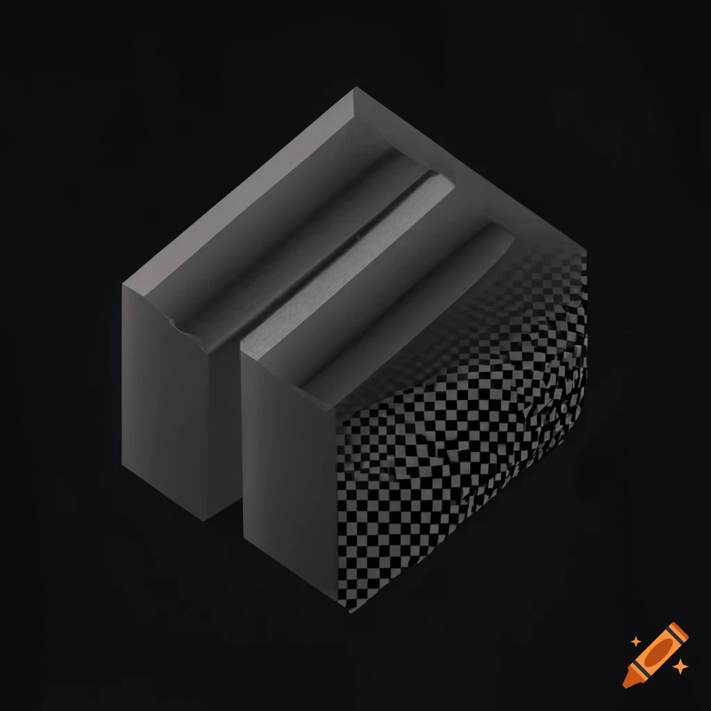 3d isometric double moebius logo on black background on Craiyon