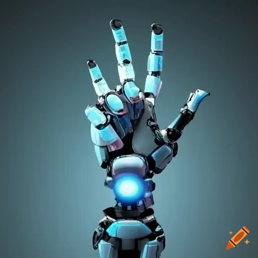 Ai robot pointing finger upwards on Craiyon