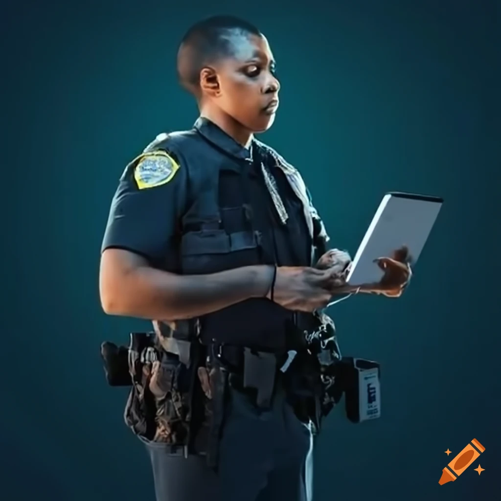 Us police officer implementing epjets traffic stop protocol on Craiyon