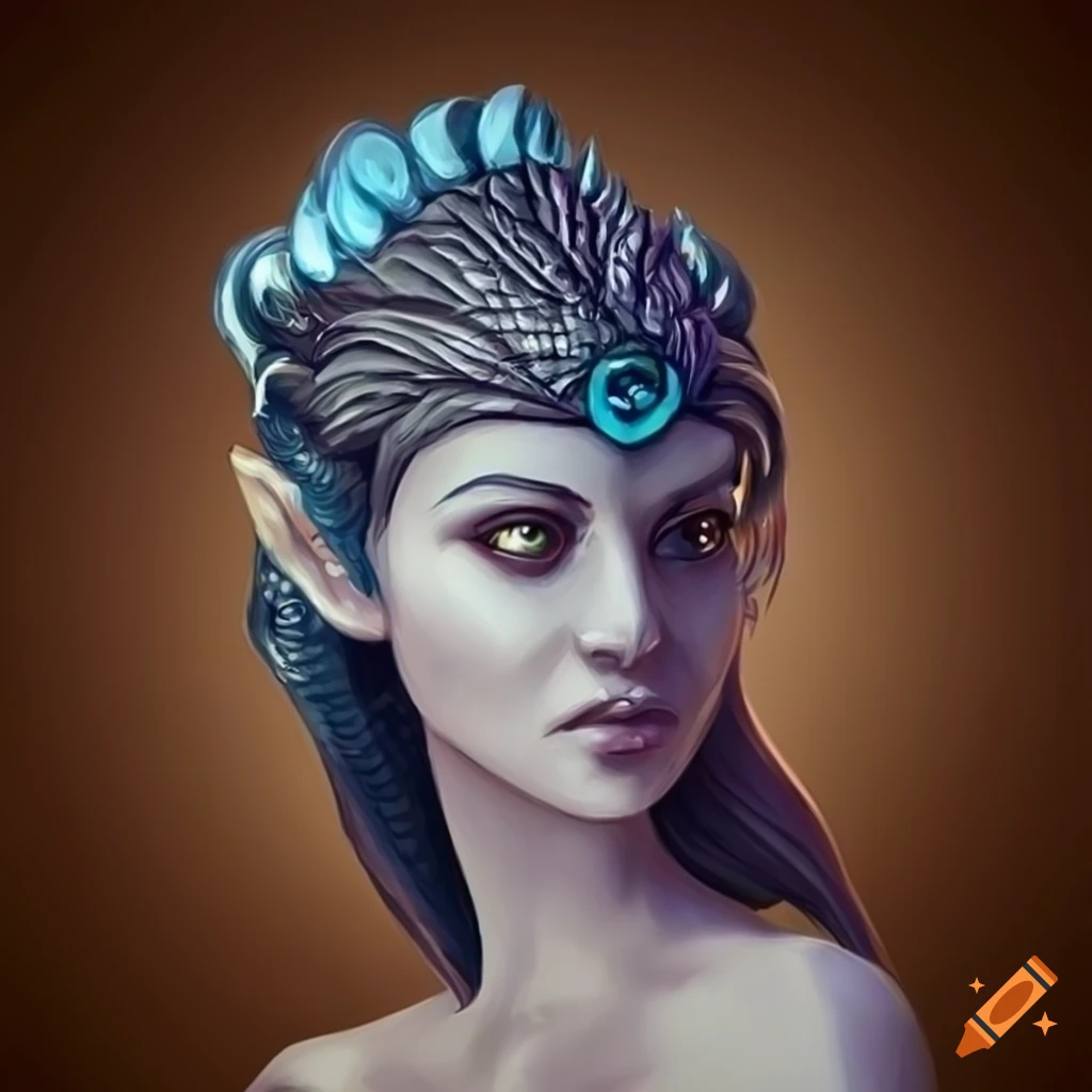 Stylized portrait of mythical creature Latan from ancient fantasy ...