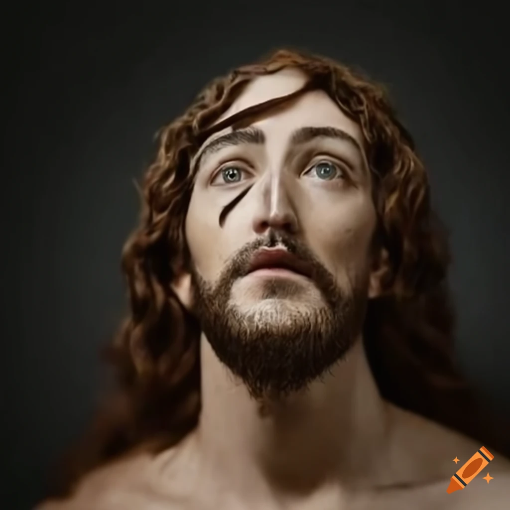 Image depicting jesus with a modified face on Craiyon