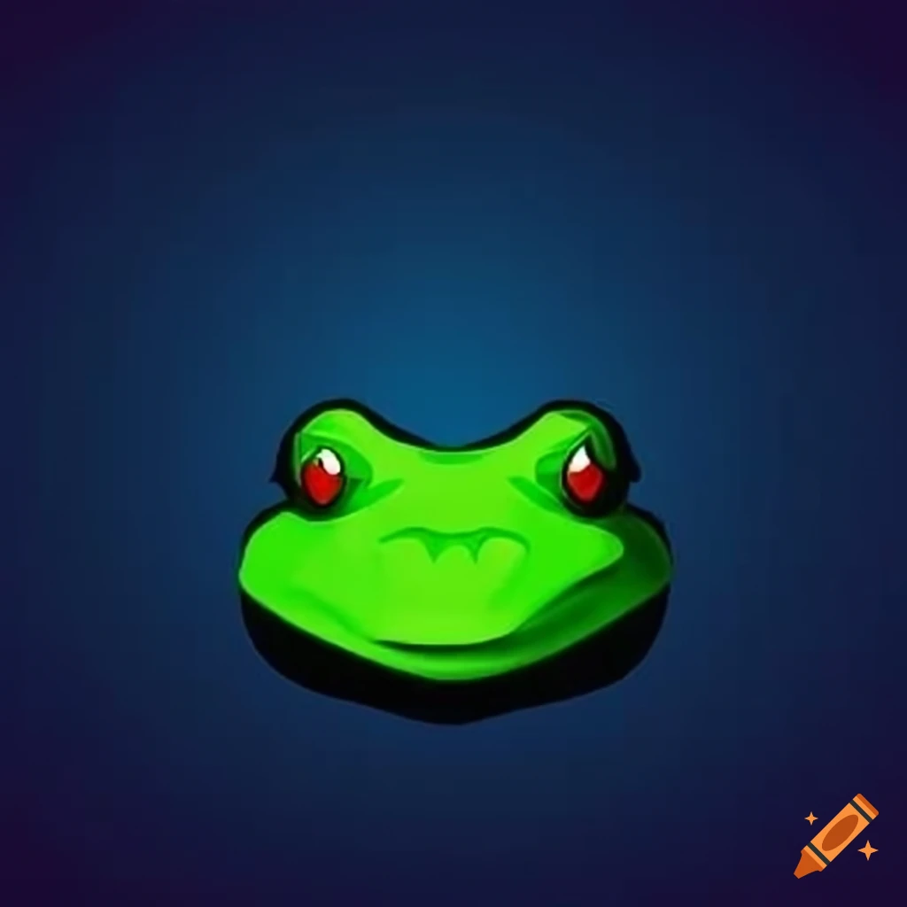 Stylized angry frog sports logo on Craiyon